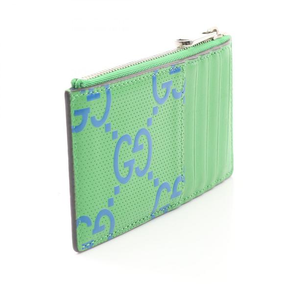 Gucci | Bags | Gucci Blue Leather Gg Green Wallet | Poshmark